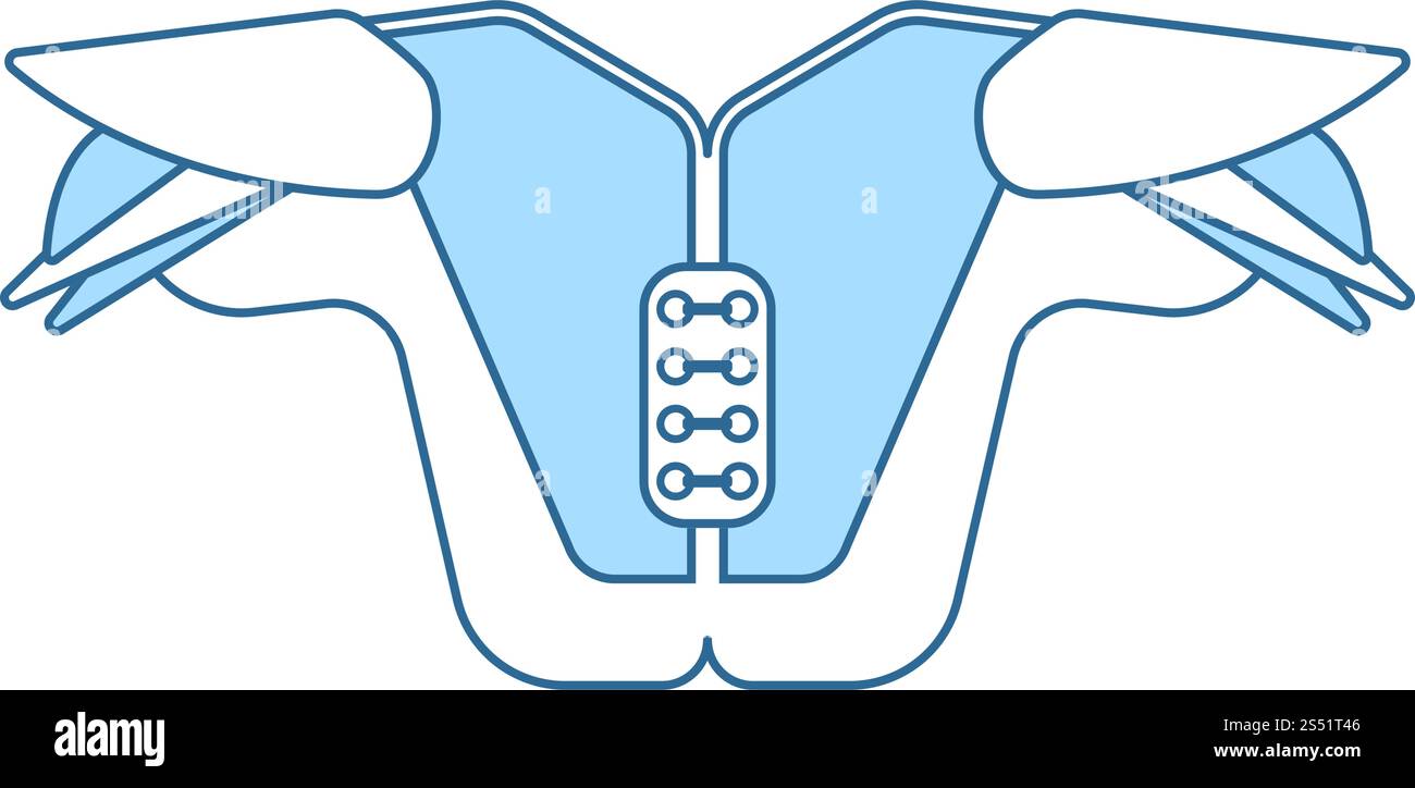 American Football Chest Protection Icon. Thin Line With Blue Fill ...