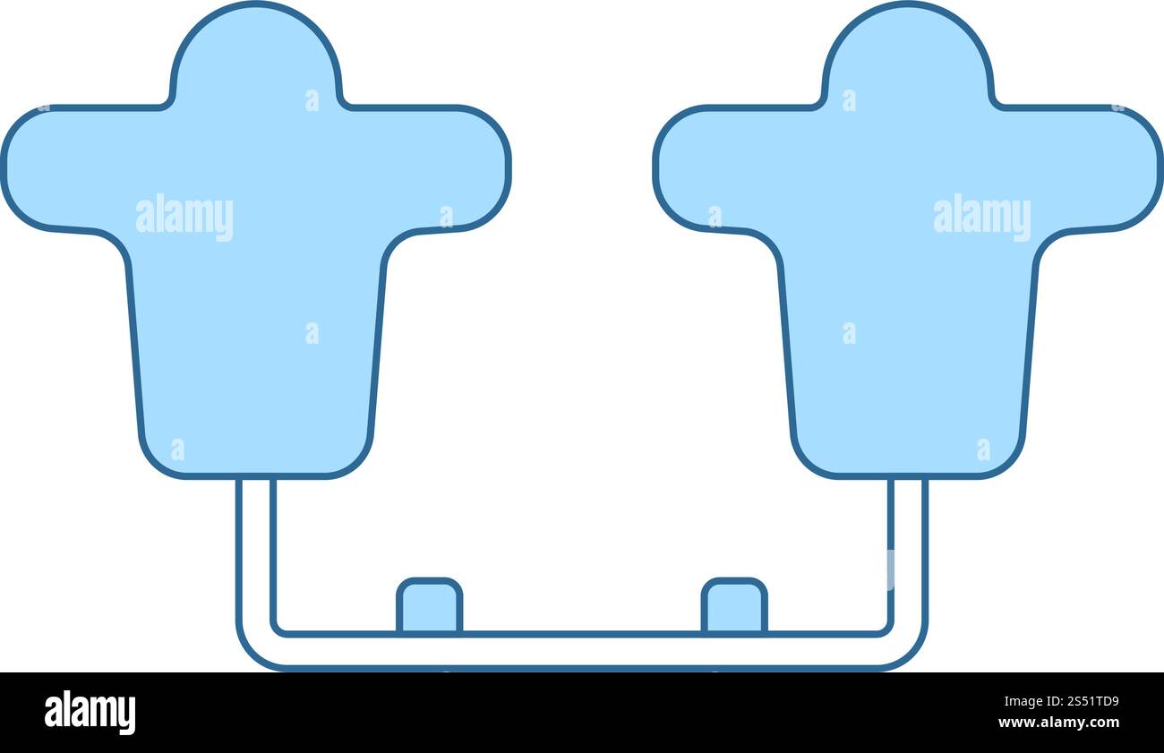 American Football Tackling Sled Icon. Thin Line With Blue Fill Design ...