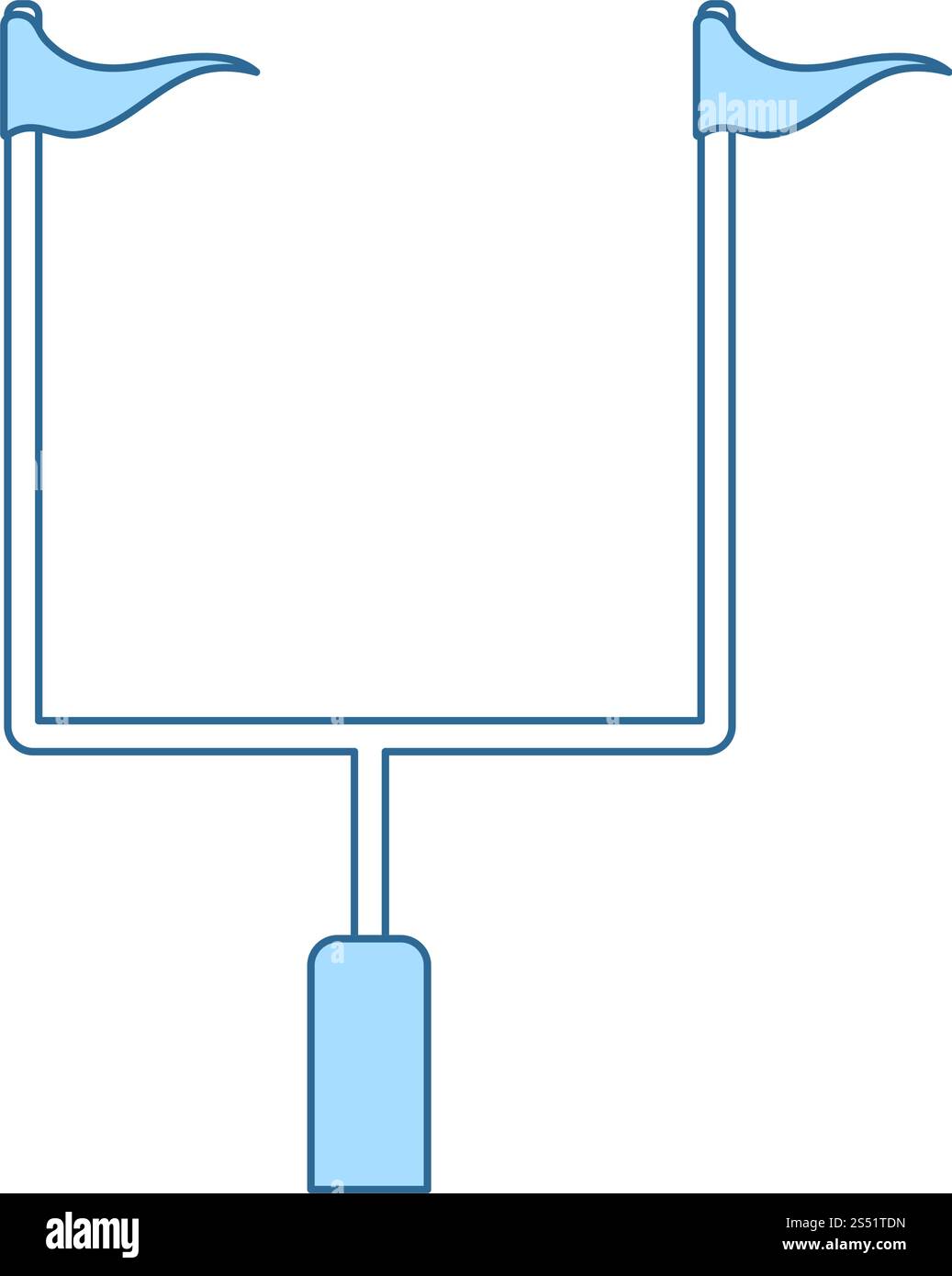 American Football Goal Post Icon. Thin Line With Blue Fill Design ...