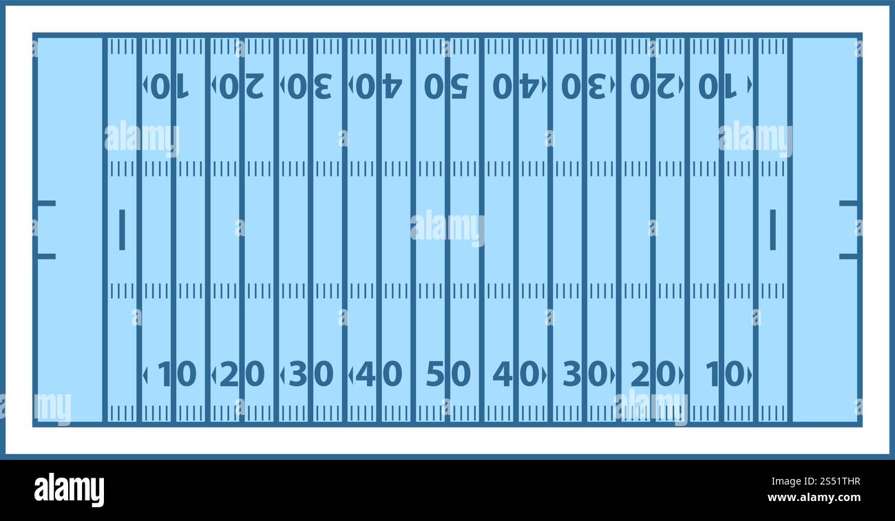 American Football Field Mark Icon. Thin Line With Blue Fill Design ...