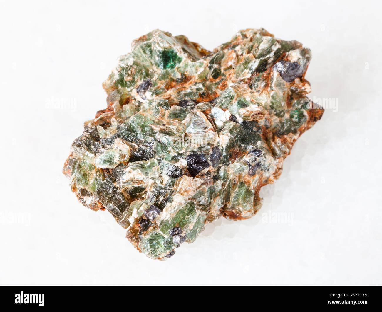 macro shooting of natural mineral - green beryl and emerald crystals in ...