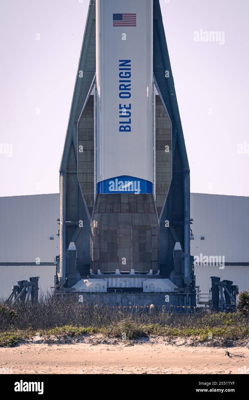 Cape Canaveral, USA. 12th Jan, 2025. Blue Origin New Glenn first launch ...
