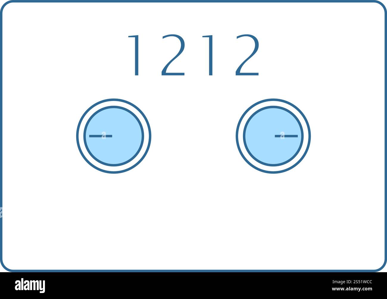 Safe Cell Icon. Thin Line With Blue Fill Design. Vector Illustration ...