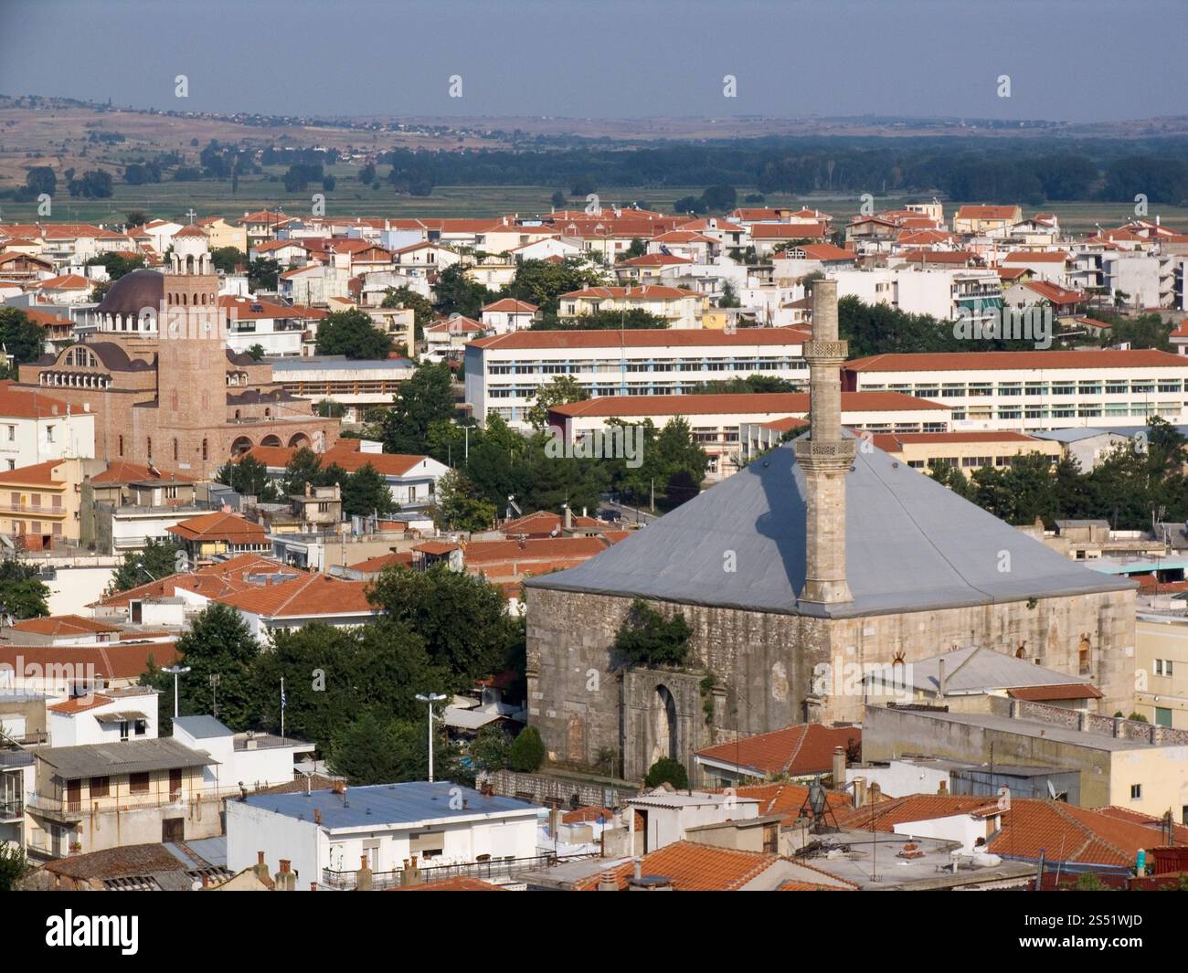 europe, greece, thrace, town of didymoteicho, mosque and orthodox ...
