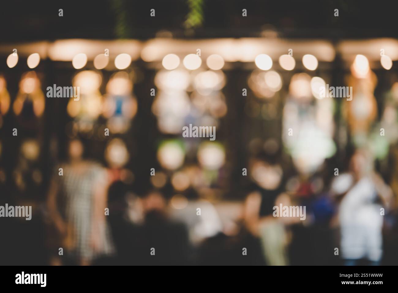 Blur image of night market festival on street blurred background. Blur ...