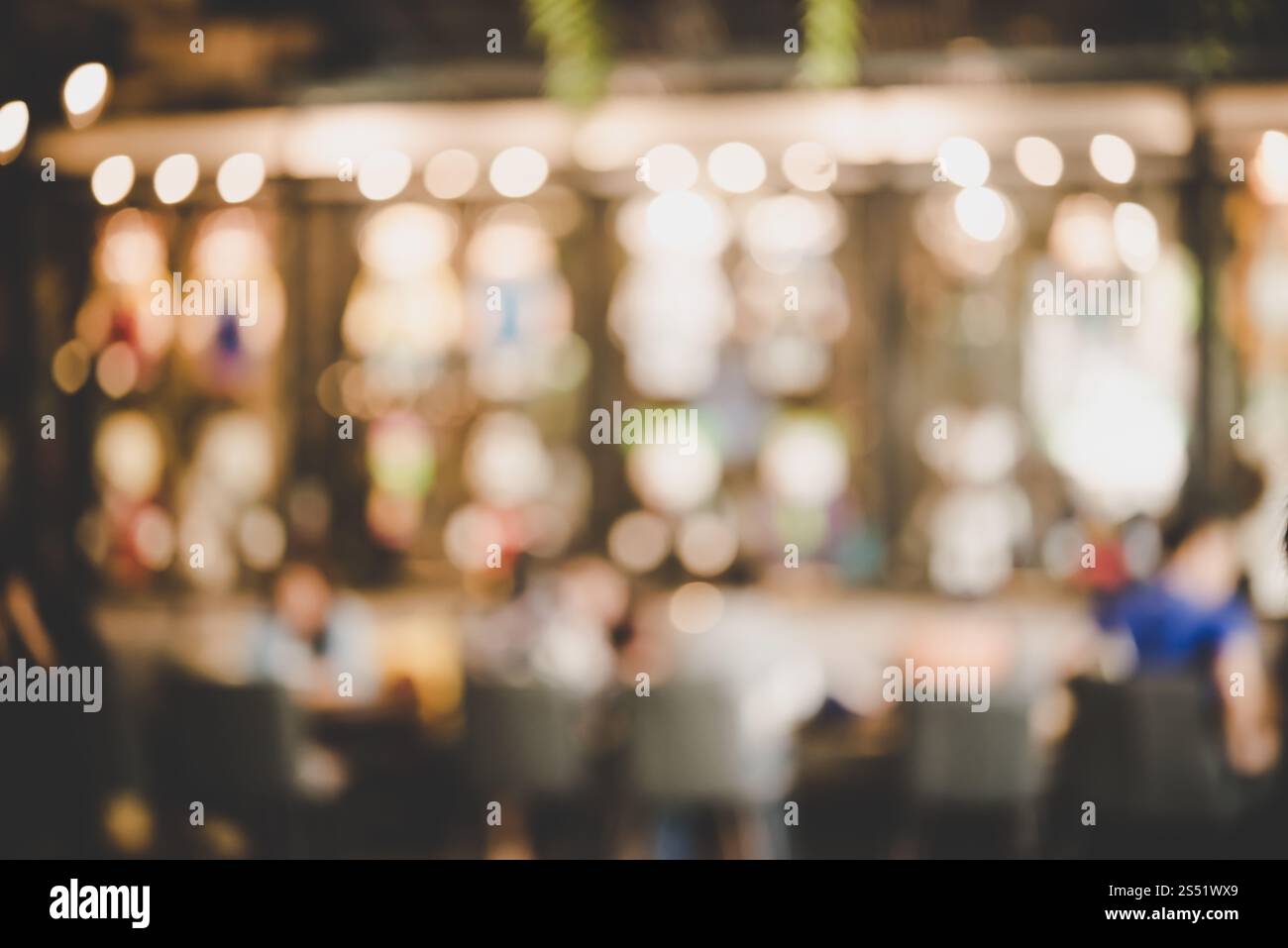Blur image of night market festival on street blurred background. Blur ...