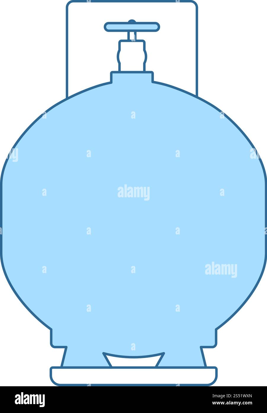 Gas Cylinder Icon. Thin Line With Blue Fill Design. Vector Illustration ...