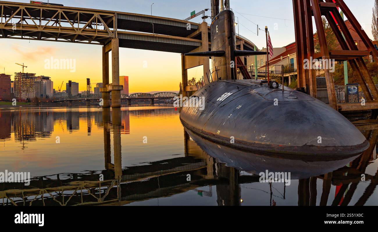 Historic Submarine, USS Blueback, Docked Along Portland Waterfront at ...