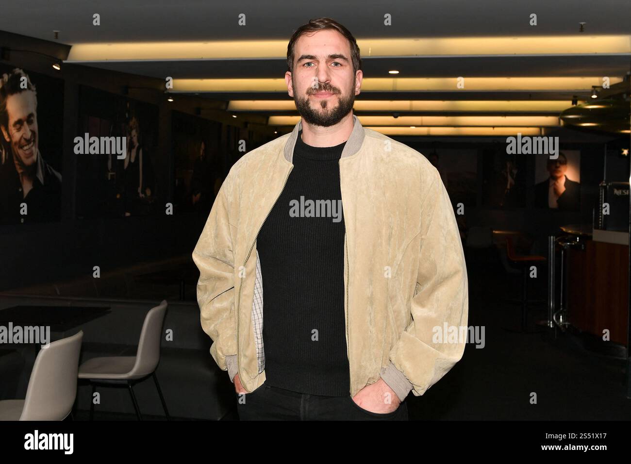Paris, France. 13th Jan, 2025. French actor Guillaume Duhesme poses for ...