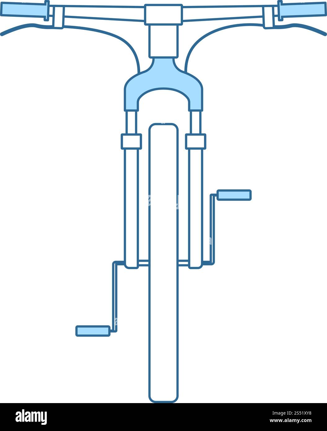 Bike Icon. Thin Line With Blue Fill Design. Vector Illustration Stock ...