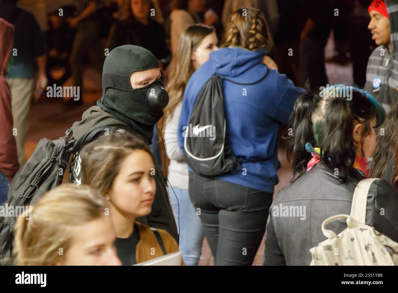 Donald Trump Election Protest in Portland Oregon 11/10/2016 Stock Photo ...