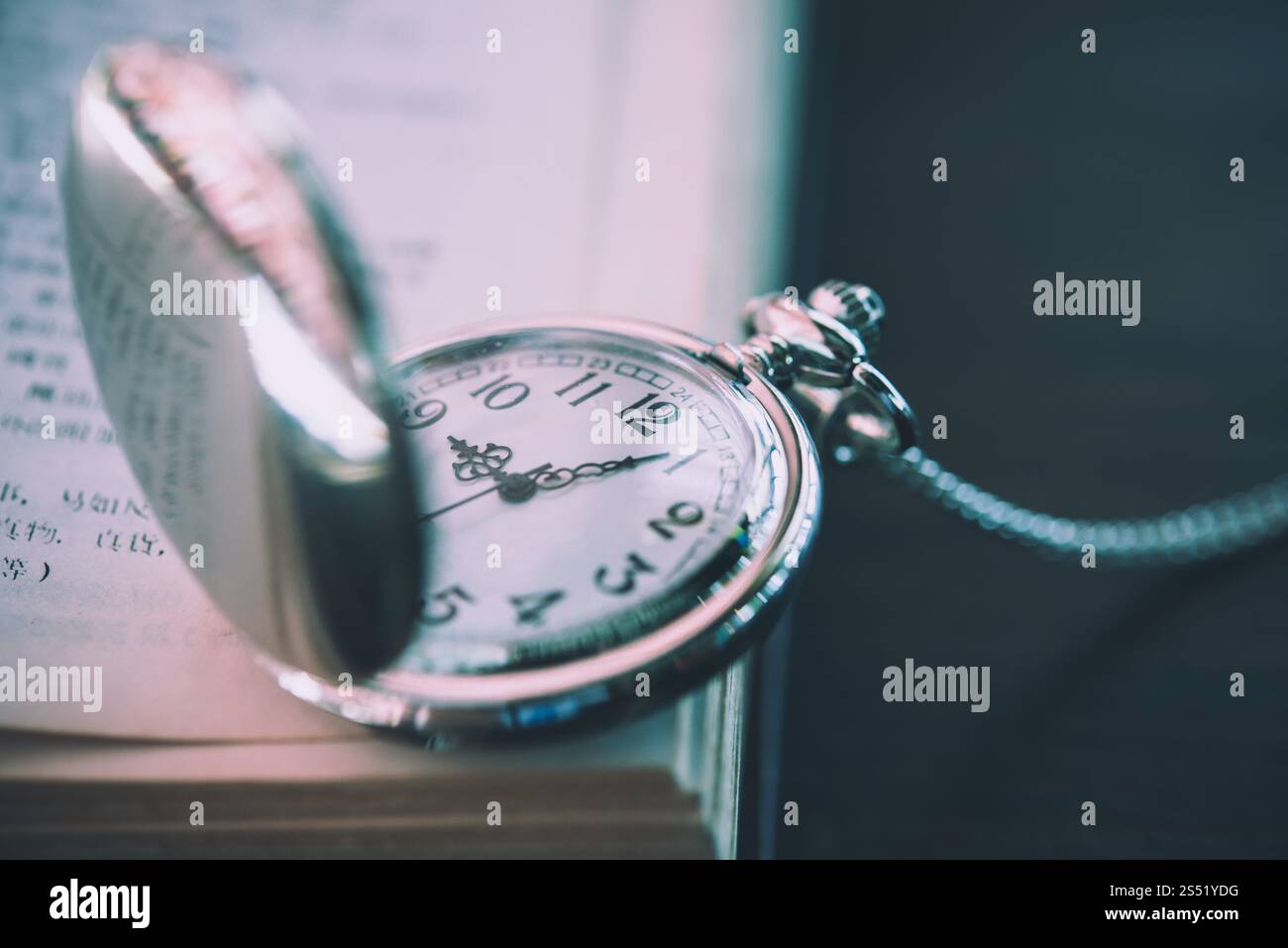Vintage pocket watch , symbols of time with copy space Stock Photo - Alamy