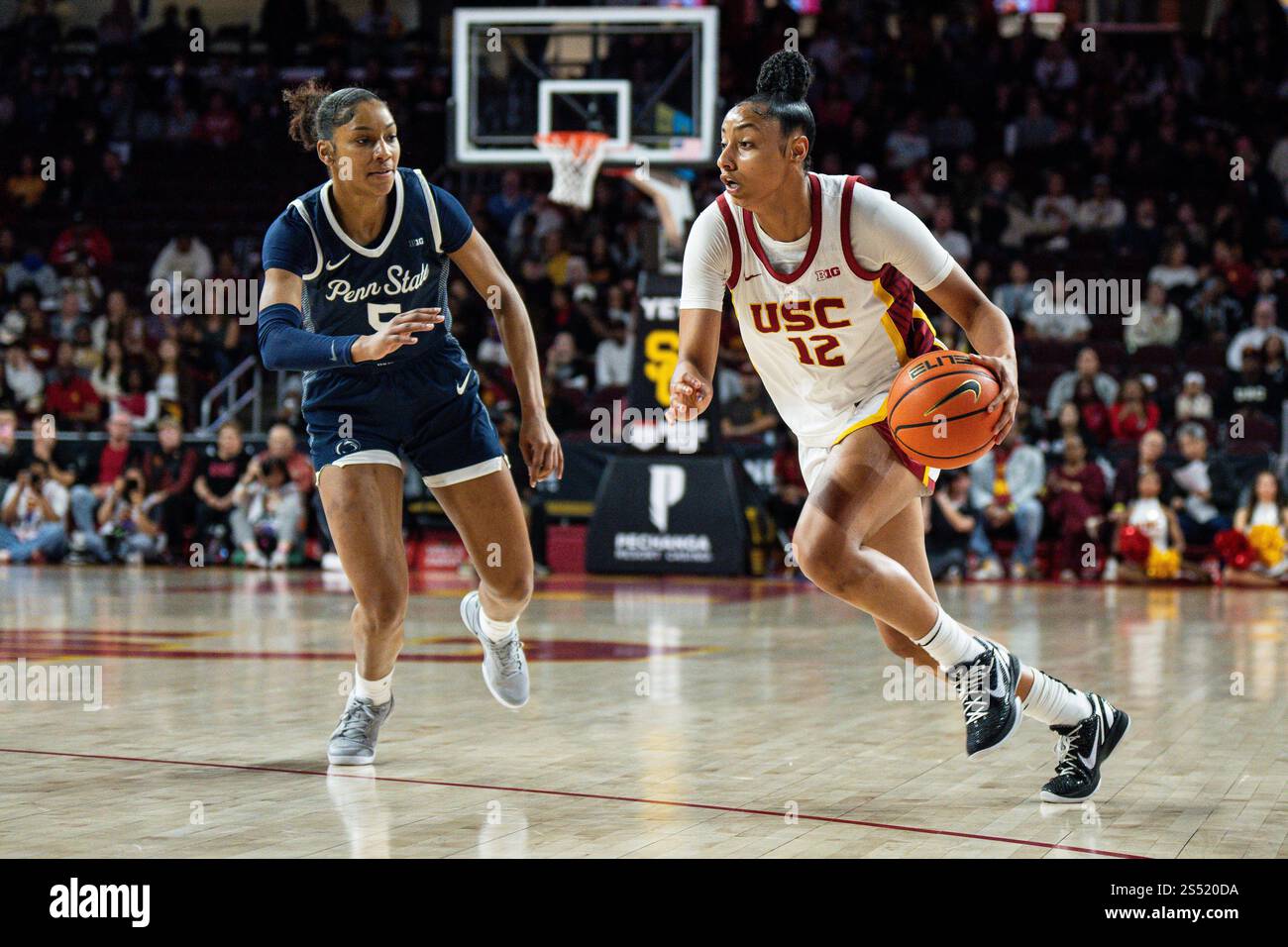 USC Trojans guard JuJu Watkins (12) drives against Penn State Lady ...