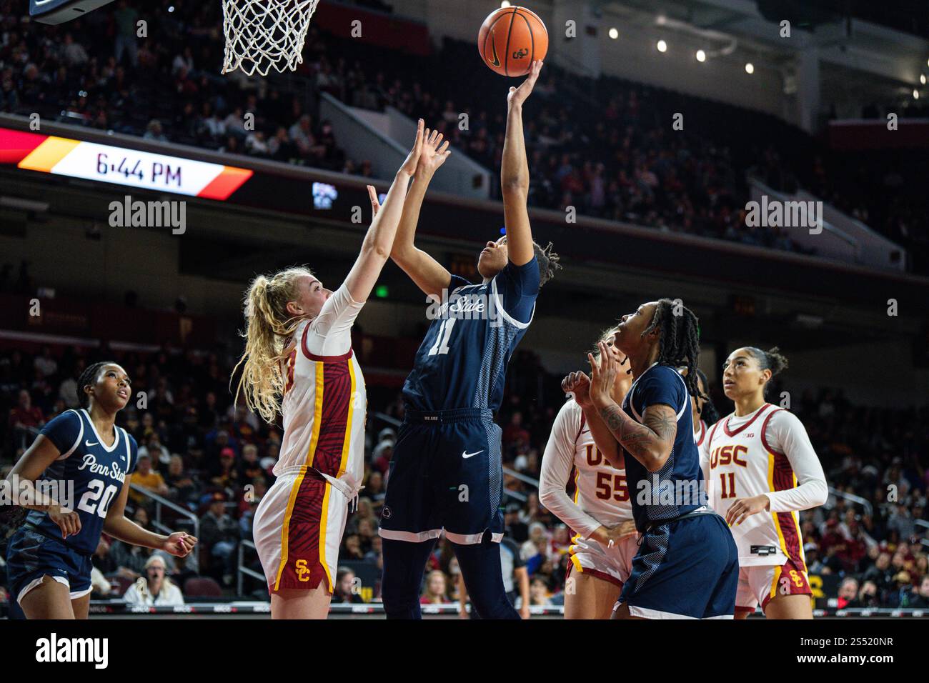 Penn State Lady Lions forward Ariana Williams (11) shoots over USC ...