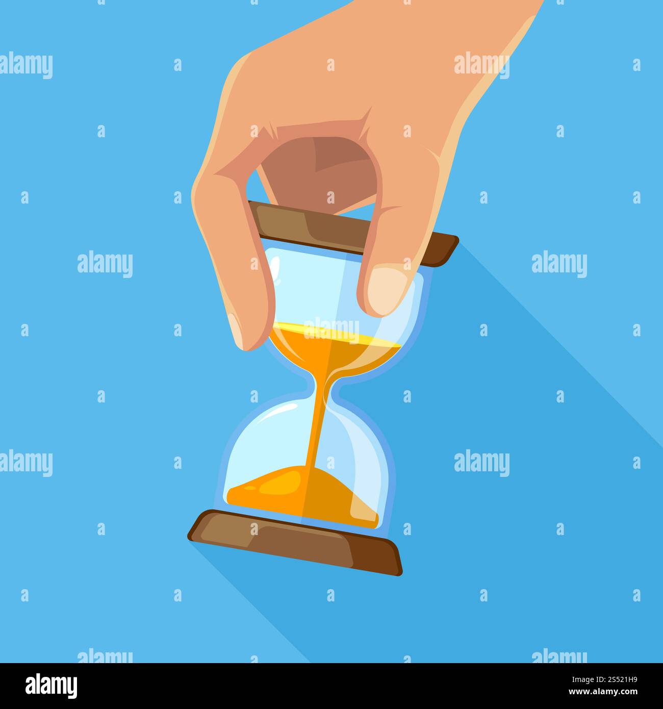 Business concept picture of hourglasses in hand. Time hourglass, clock ...