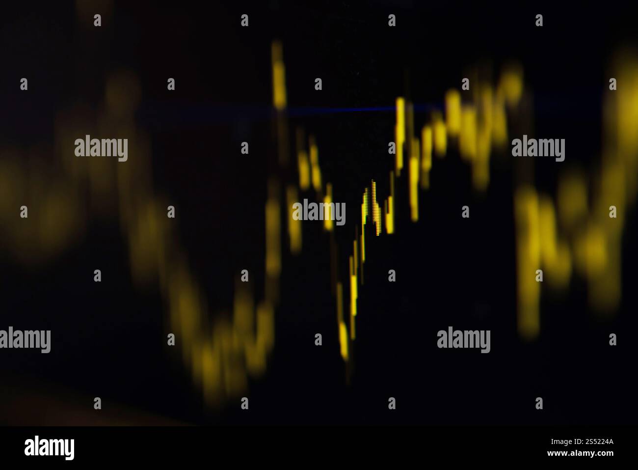 Close-up LED charts and summary info for making stock trading graph ...