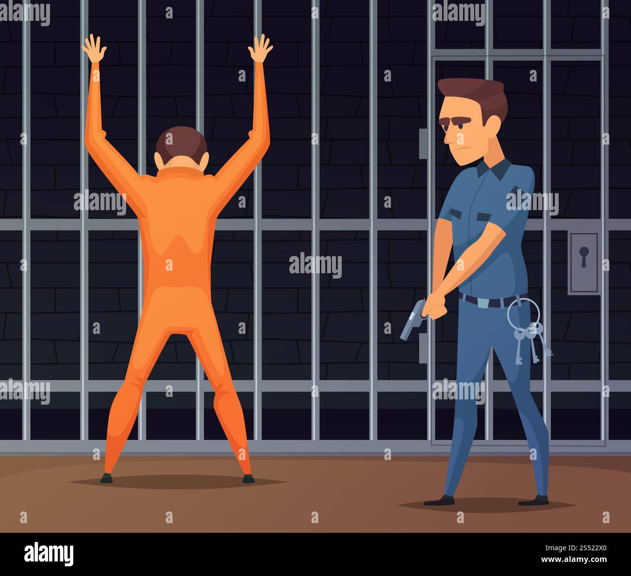 Cartoon prisoner in prison uniform hi-res stock photography and images ...