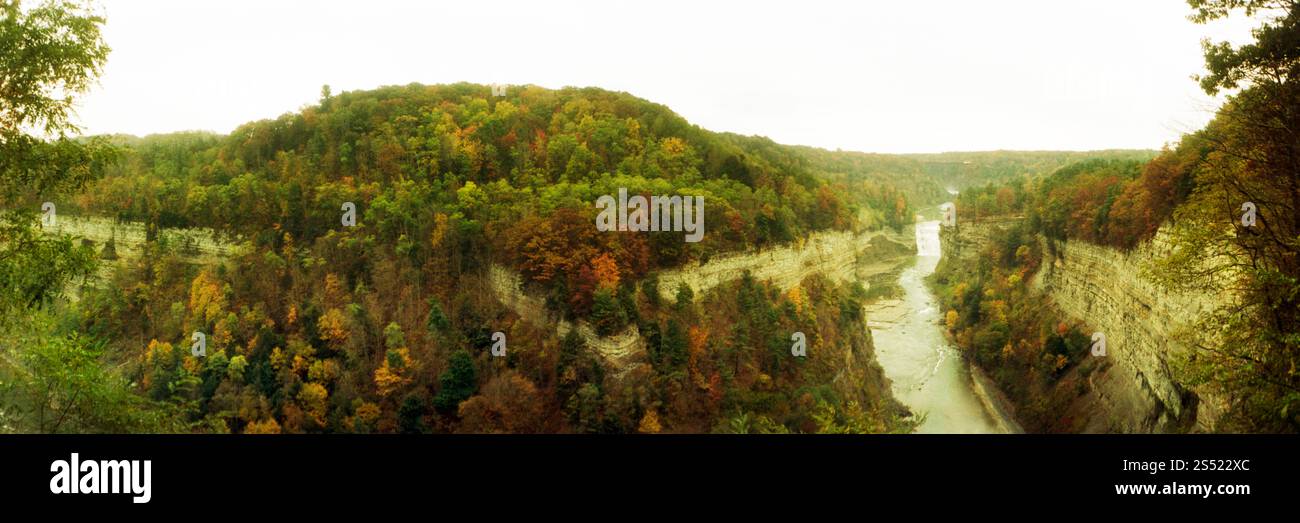 Panoramic view of Letchworth State Park, EastFinger Lakes Region ...