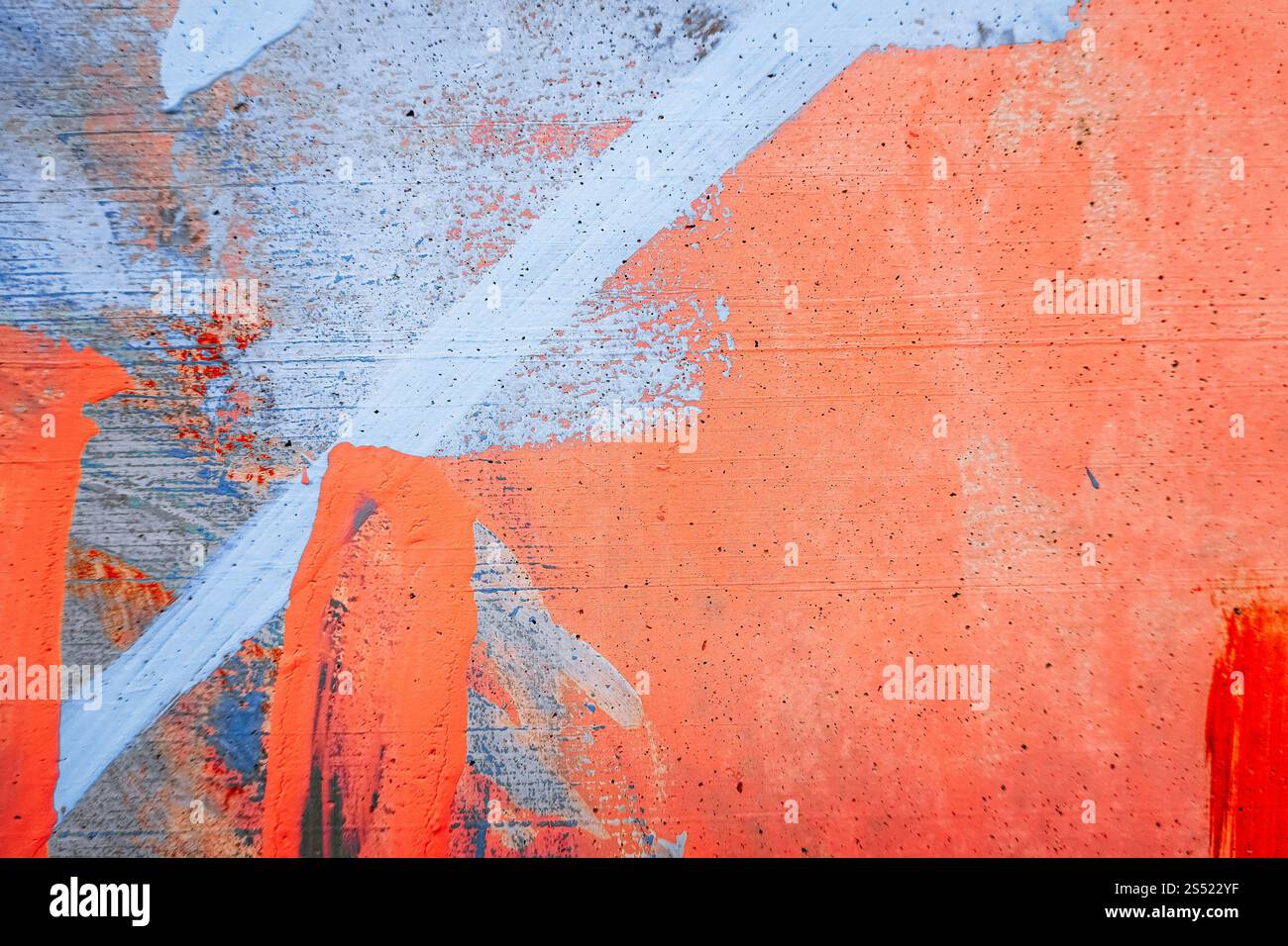 Messy paint strokes and smudges on an old painted wall background ...