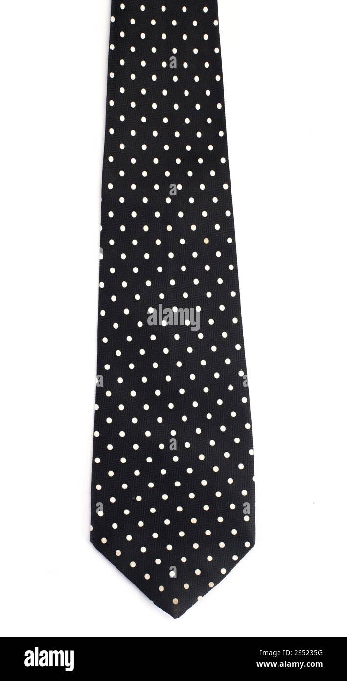 Black polka dot necktie isolated on white background Stock Photo - Alamy