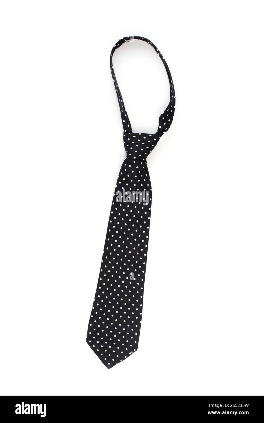 Black polka dot necktie isolated on white background Stock Photo - Alamy