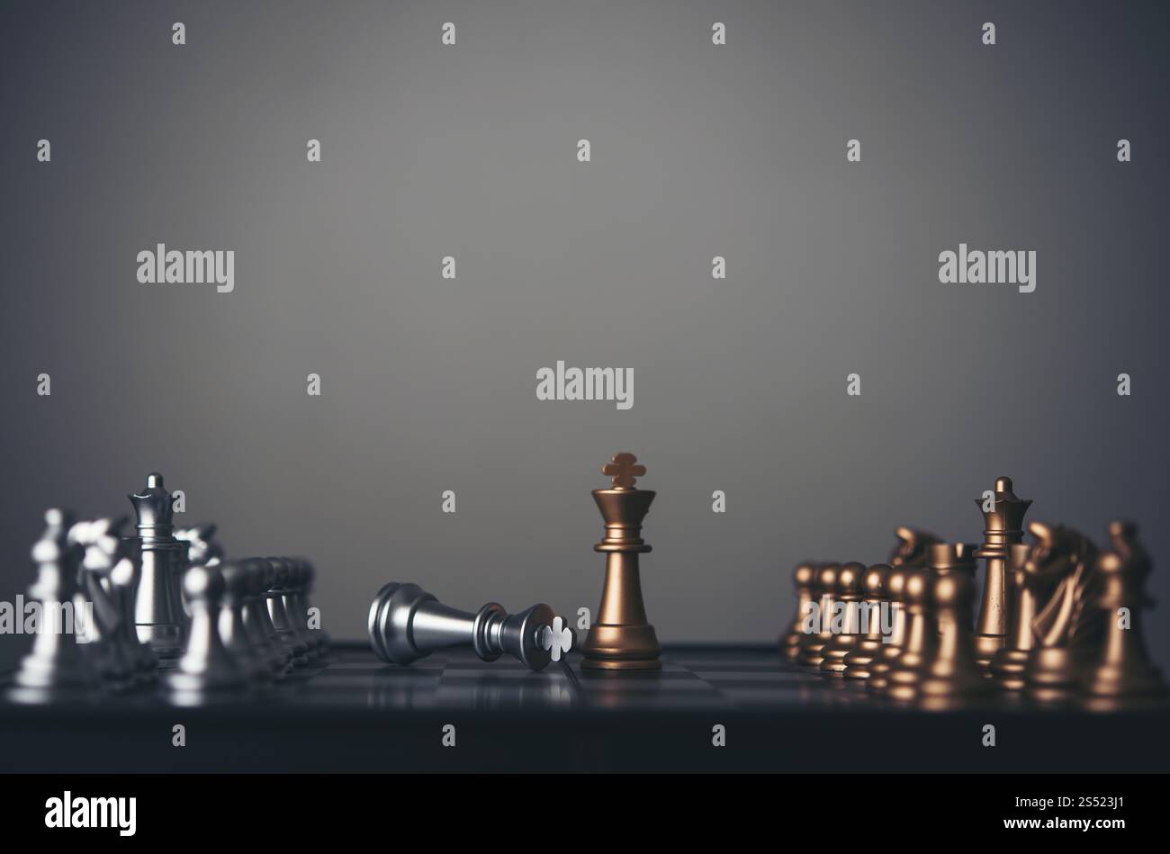 King and Knight of chess setup on dark background . Leader and t. King ...