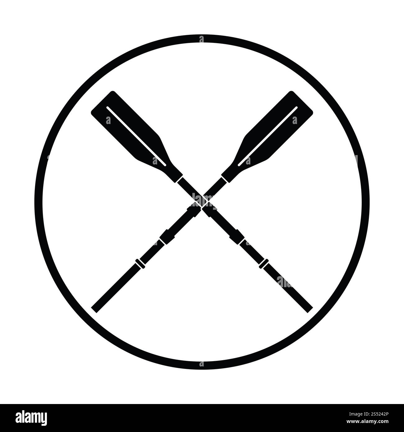 Icon of boat oars. Thin circle design. Vector illustration Stock Photo ...