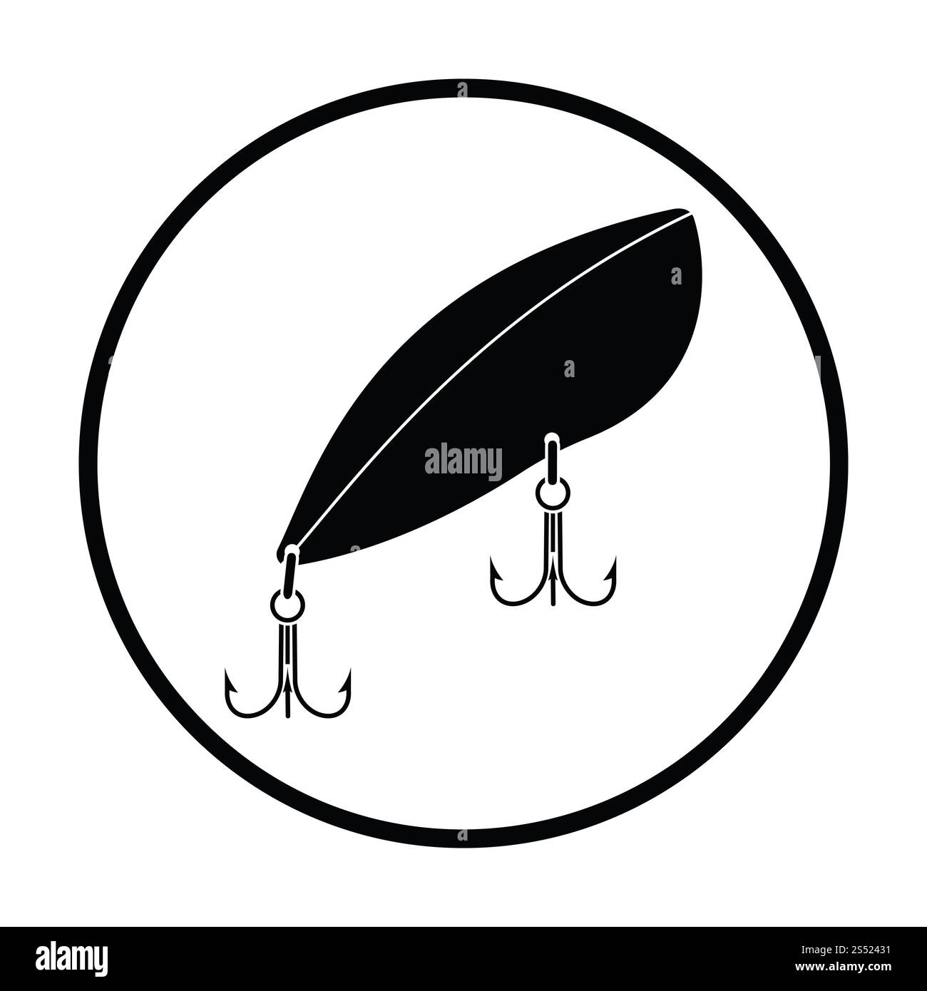 Icon of Fishing spoon. Thin circle design. Vector illustration Stock ...