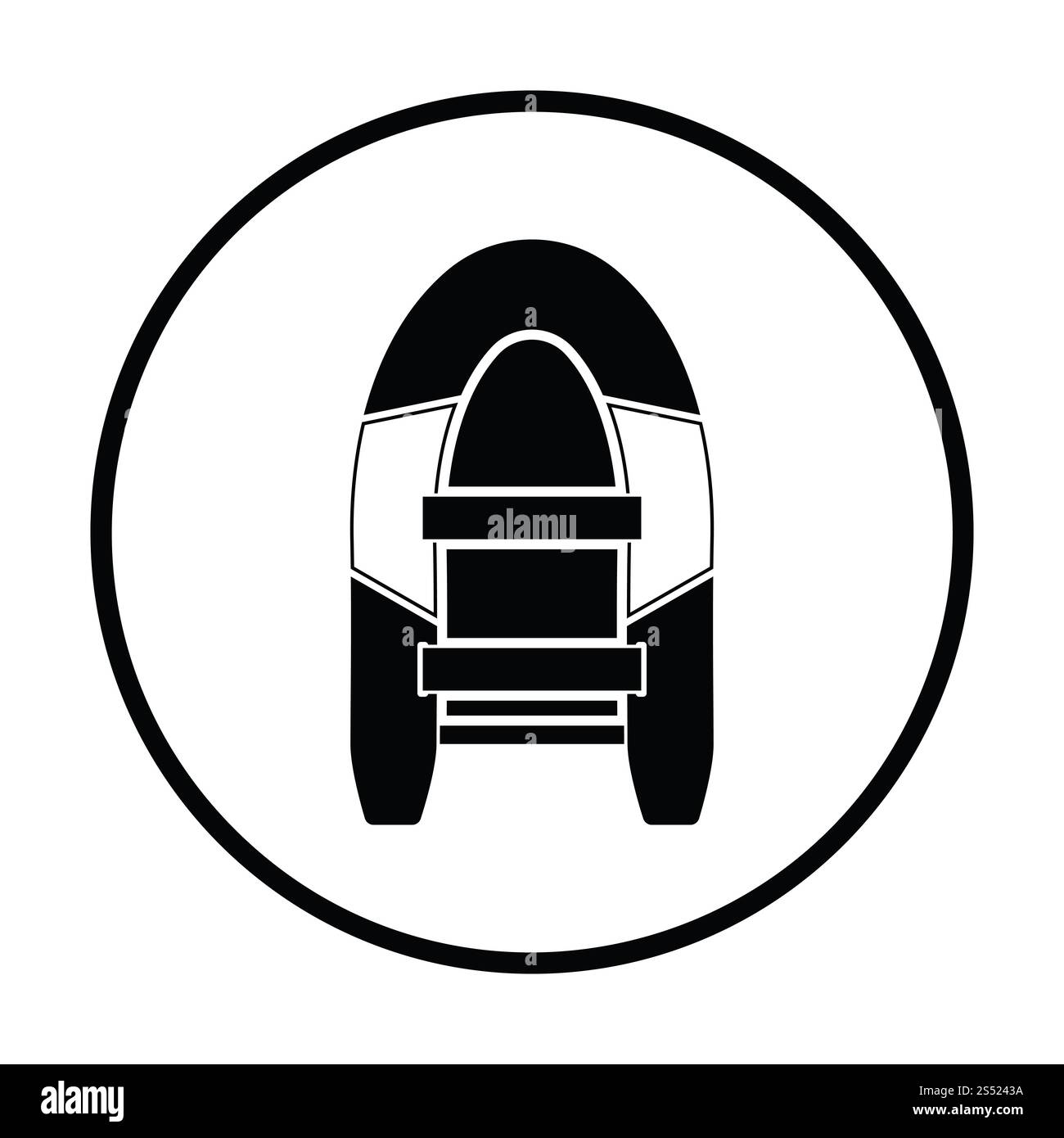 Icon of rubber boat . Thin circle design. Vector illustration Stock ...