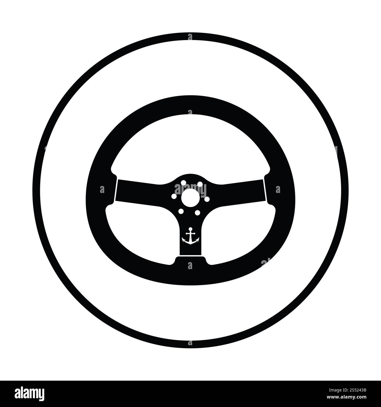 Icon of steering wheel . Thin circle design. Vector illustration Stock ...