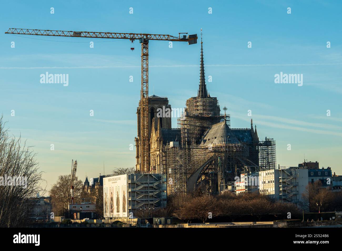 Notre Dame Cathedral restoration work continues post-fire damage Stock ...