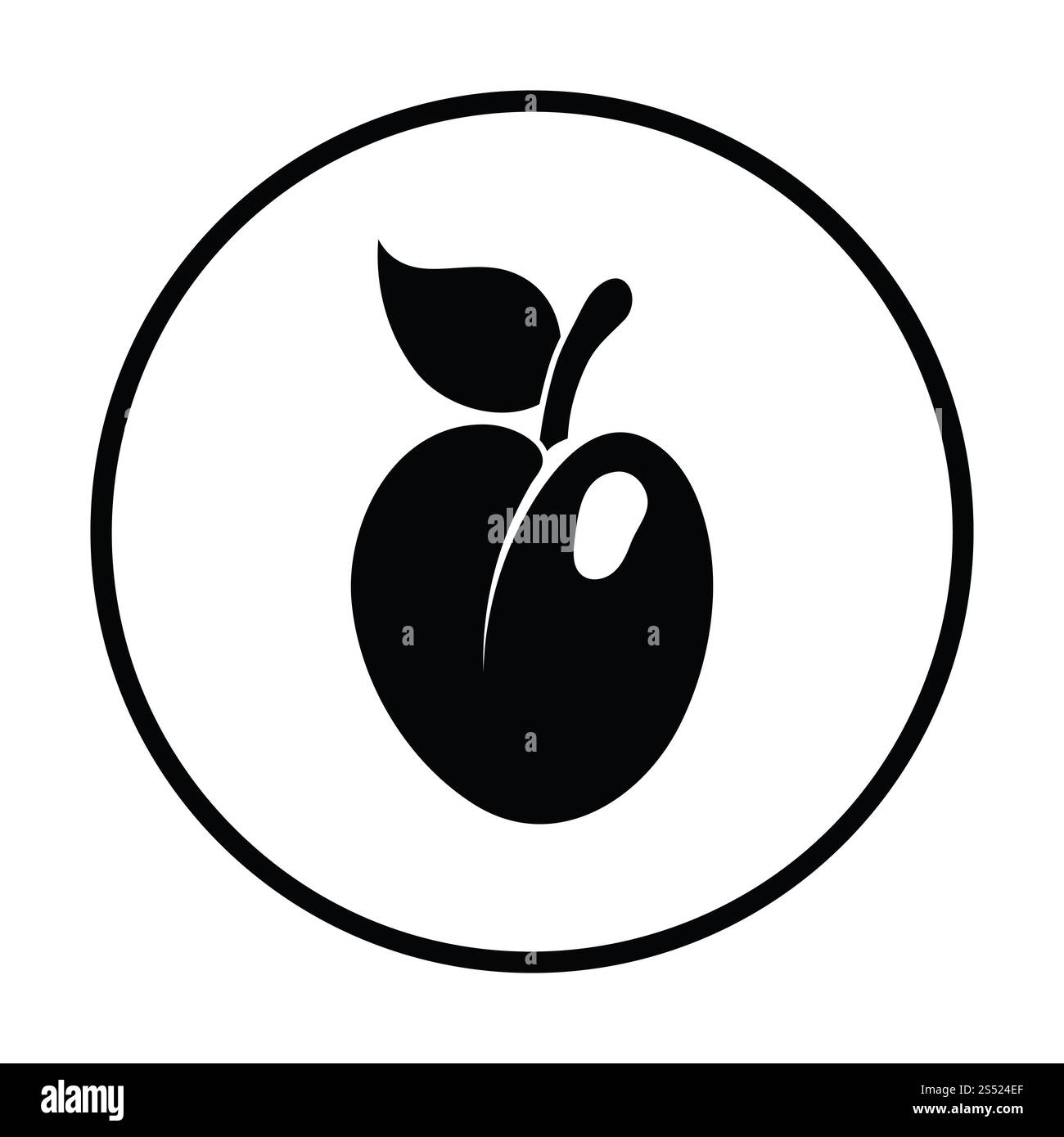 Icon of Plum . Thin circle design. Vector illustration Stock Photo - Alamy