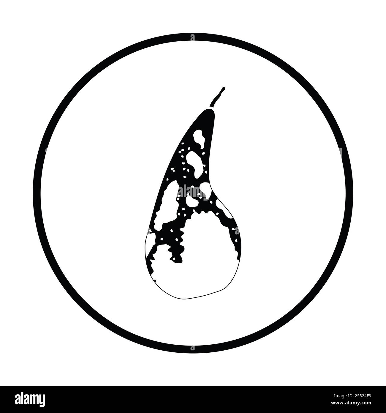 Icon of Pear. Thin circle design. Vector illustration Stock Photo - Alamy