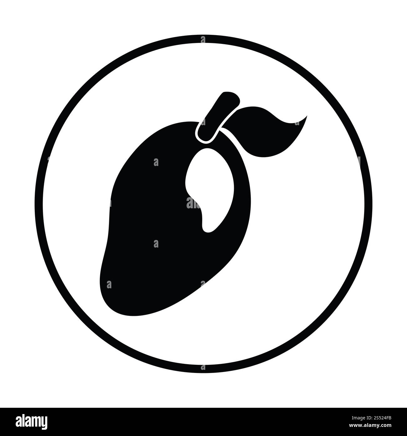 Icon of Mango. Thin circle design. Vector illustration Stock Photo - Alamy