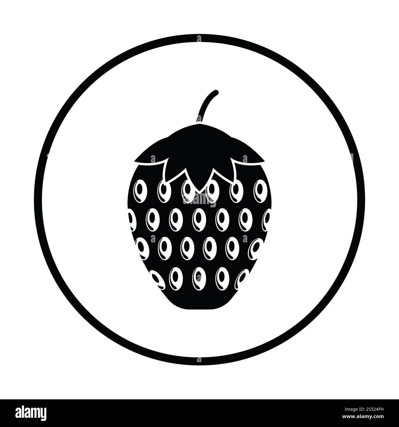 Icon of Strawberry. Thin circle design. Vector illustration Stock Photo ...