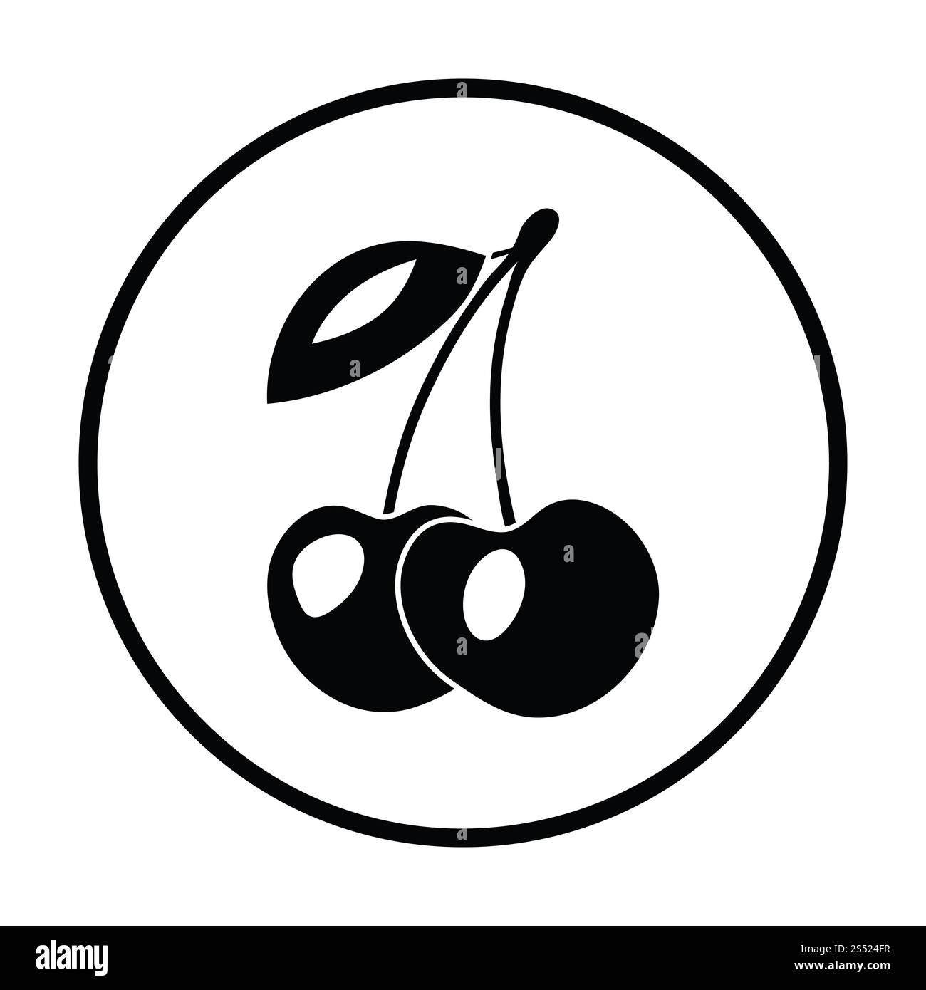 Icon of Cherry. Thin circle design. Vector illustration Stock Photo - Alamy