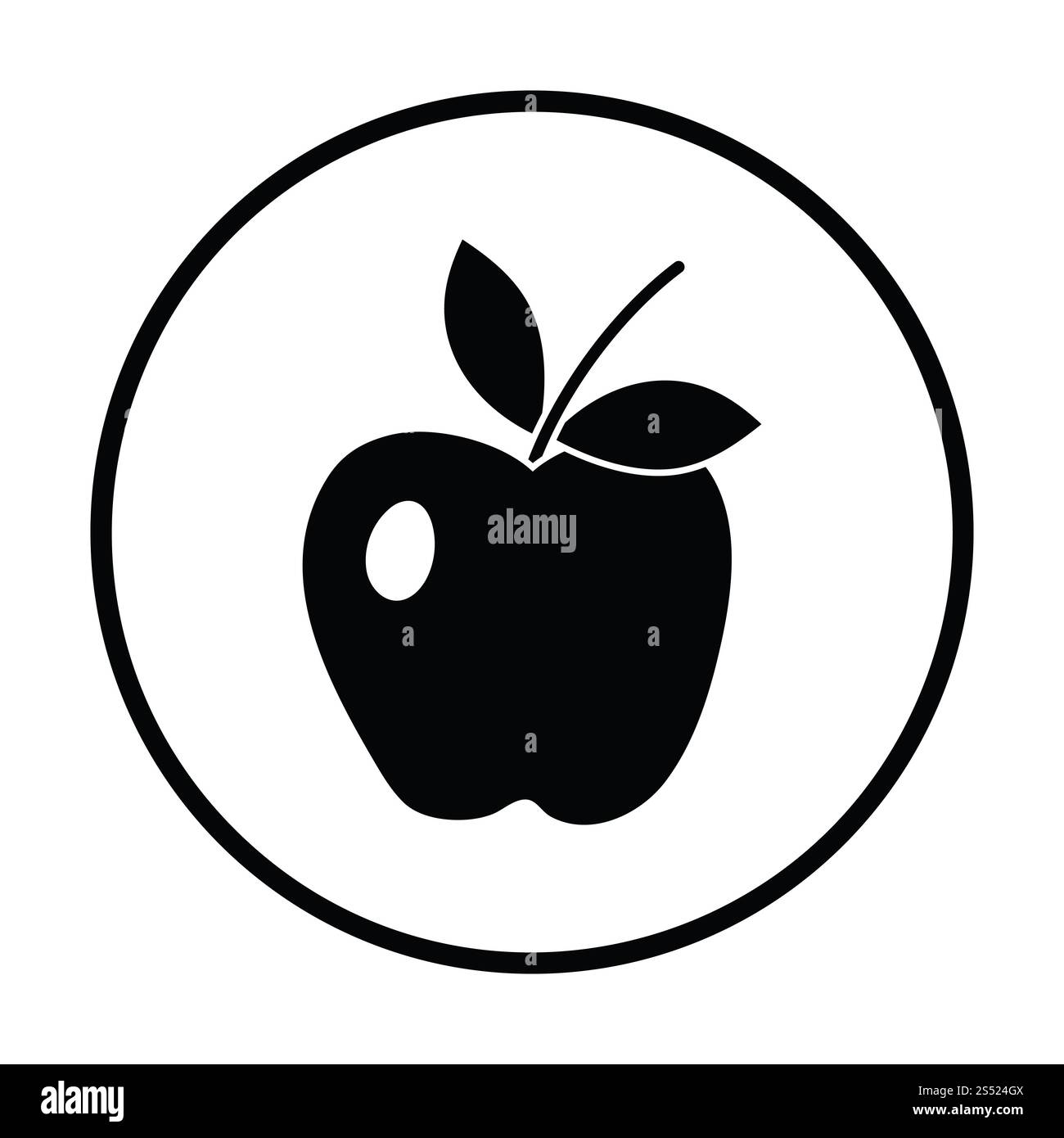 Icon of Apple. Thin circle design. Vector illustration Stock Photo - Alamy