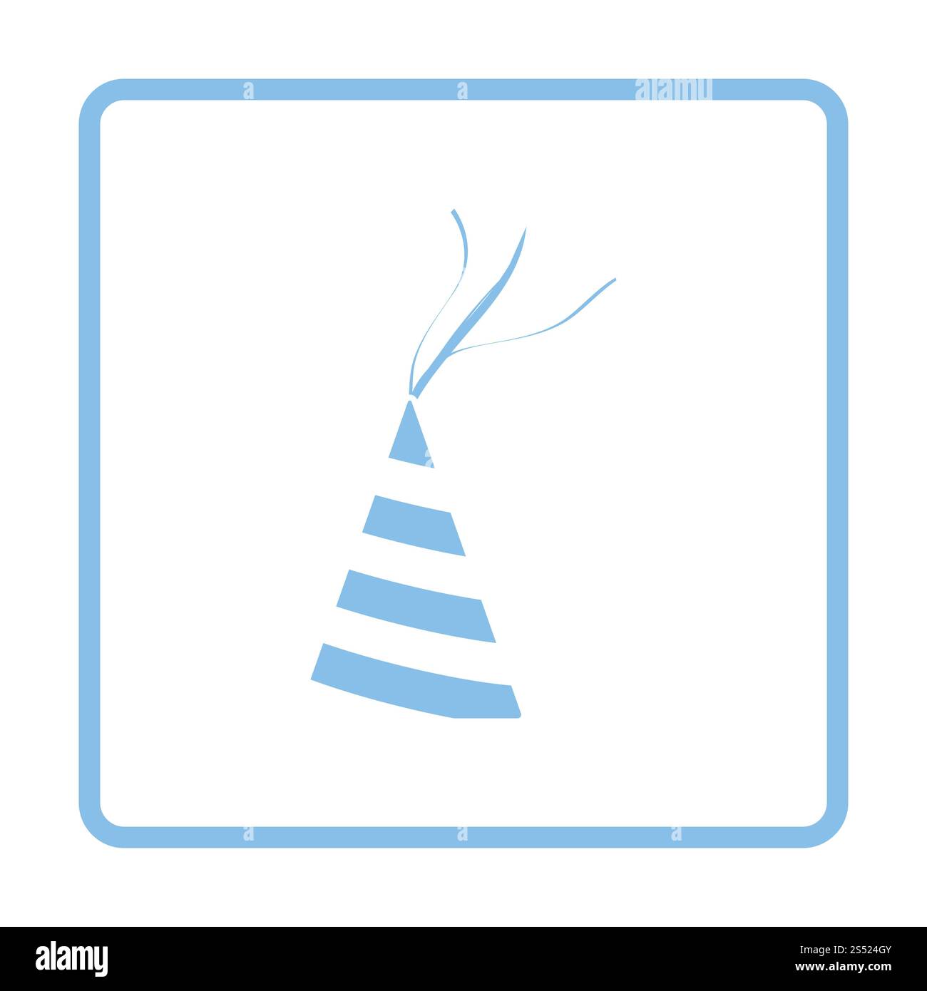Party cone hat icon. Blue frame design. Vector illustration Stock Photo ...