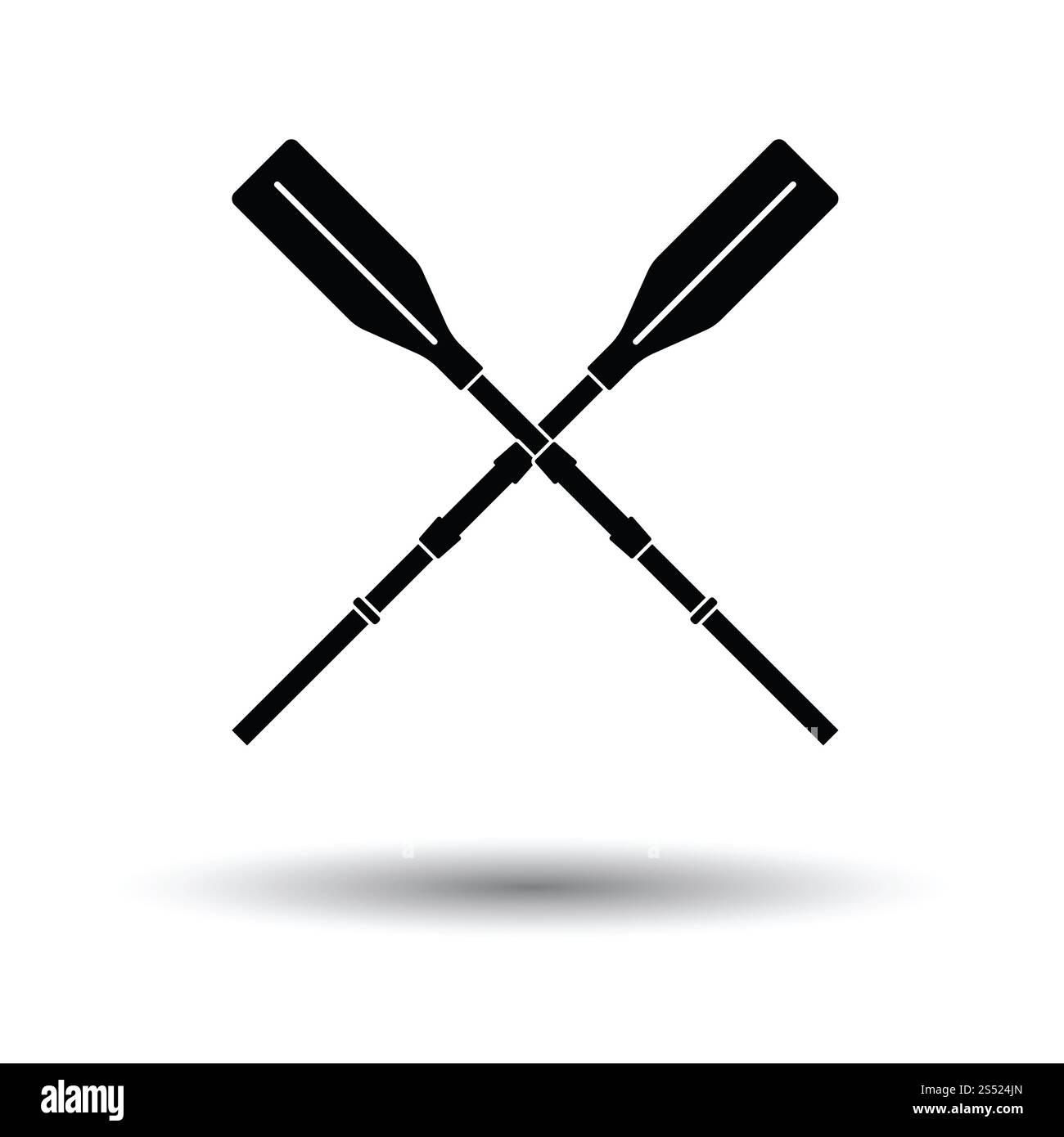 Icon of boat oars. White background with shadow design. Vector ...
