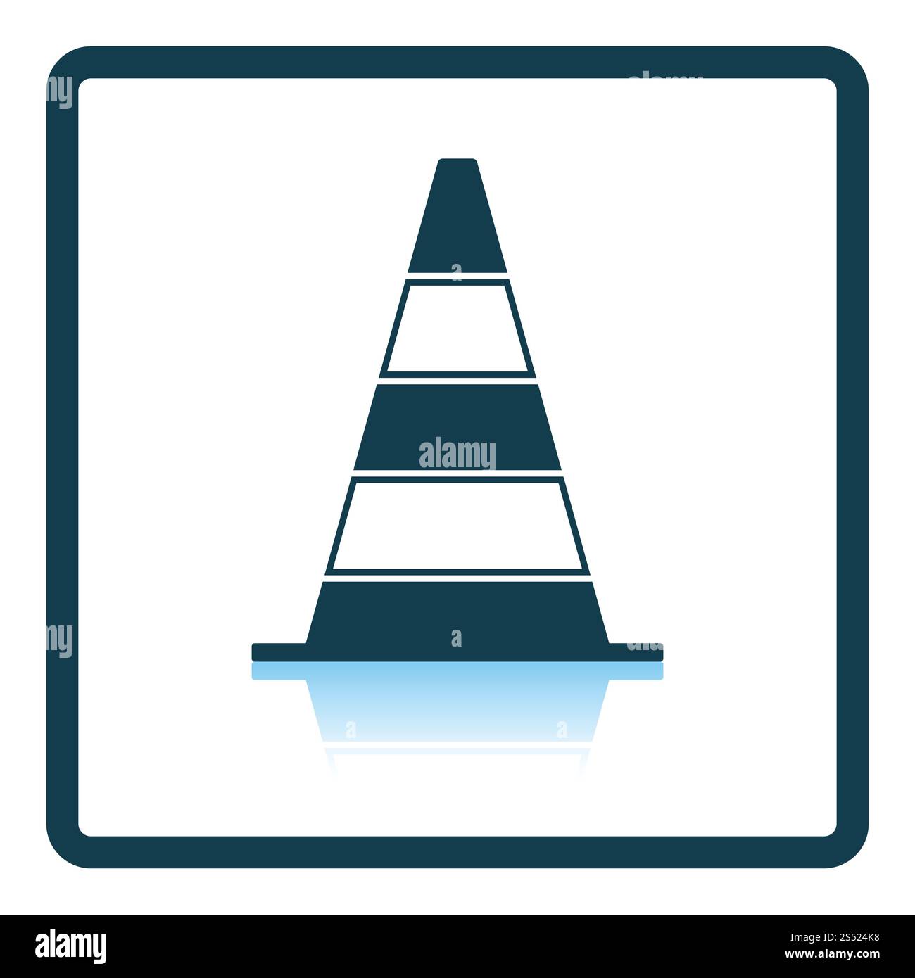 Icon of Traffic cone. Shadow reflection design. Vector illustration ...
