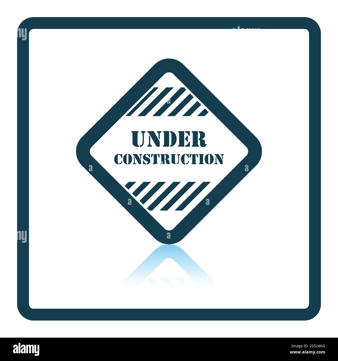 Icon of Under construction. Shadow reflection design. Vector ...