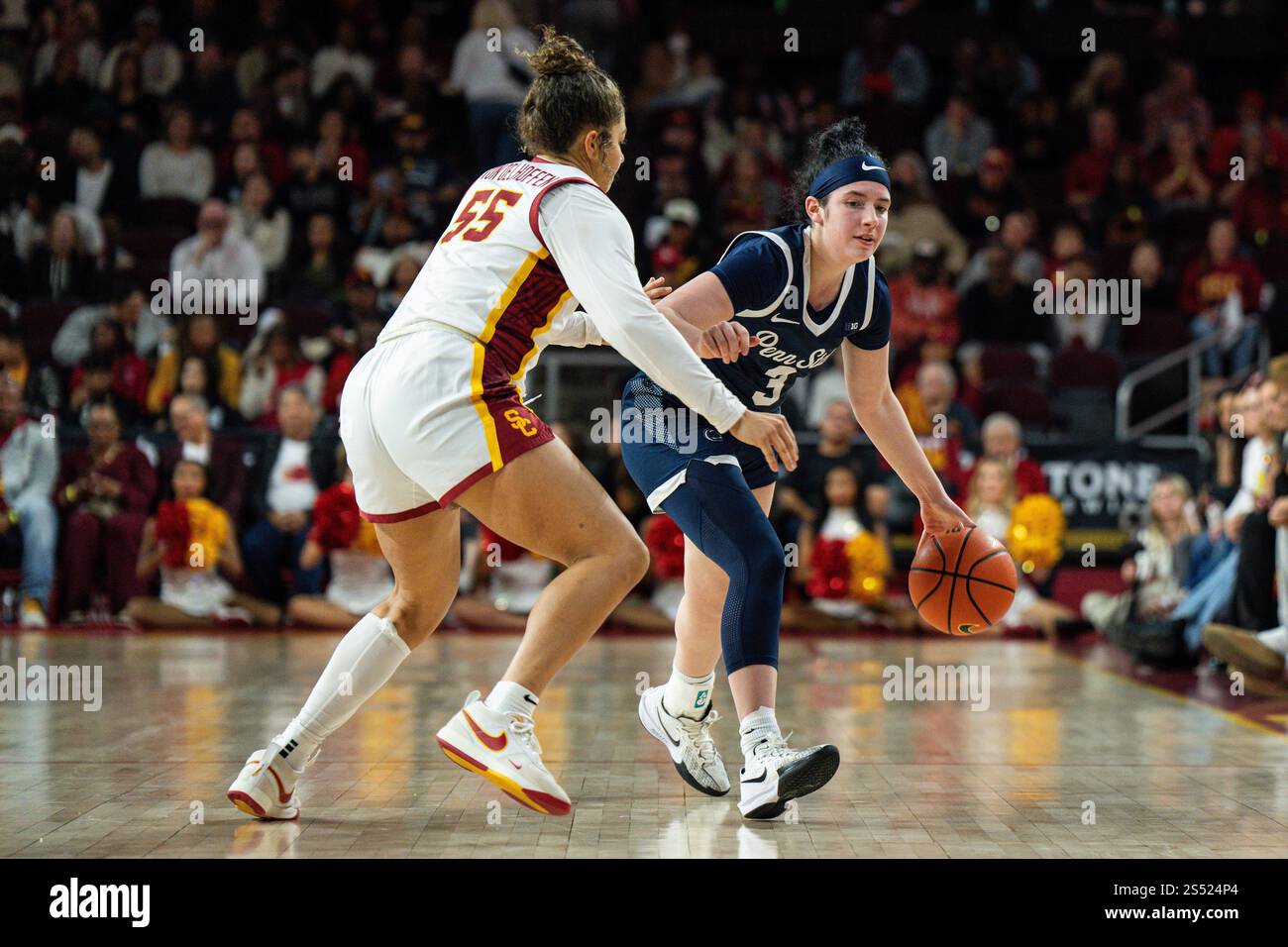 Los Angeles, United States. 12th Jan, 2025. Penn State Lady Lions guard ...