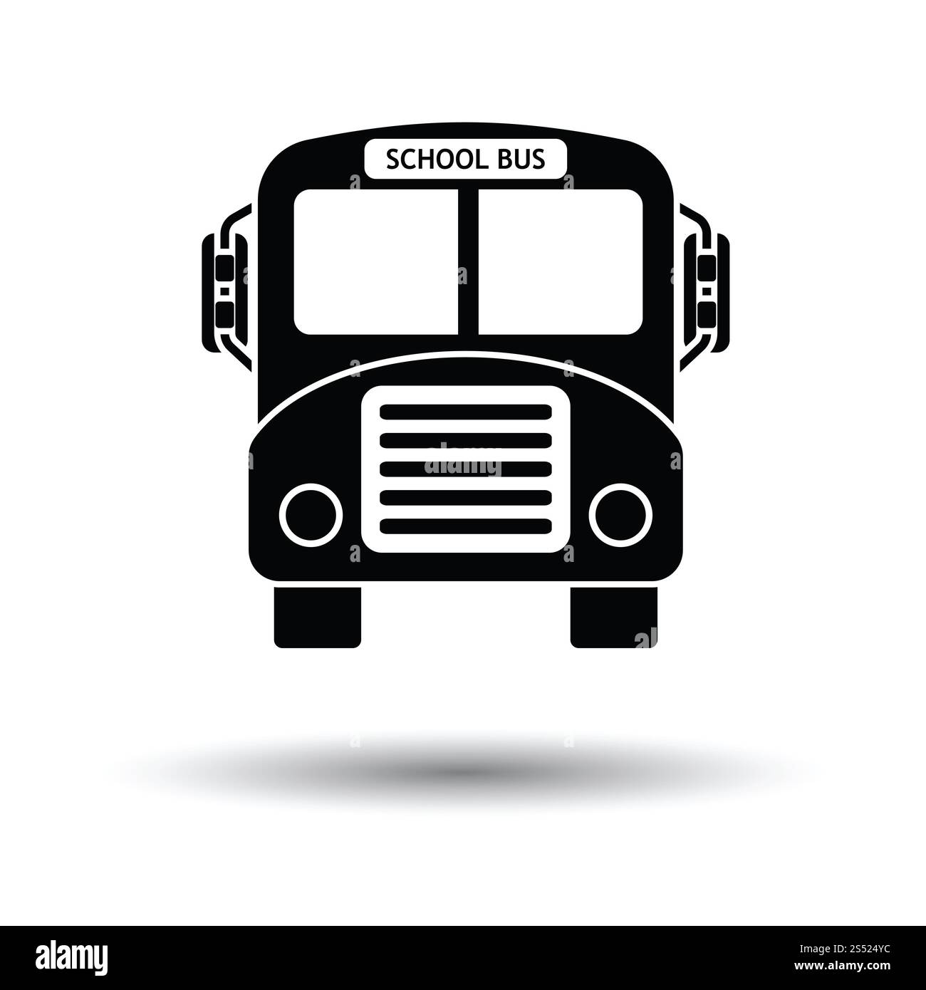 School bus icon. White background with shadow design. Vector ...