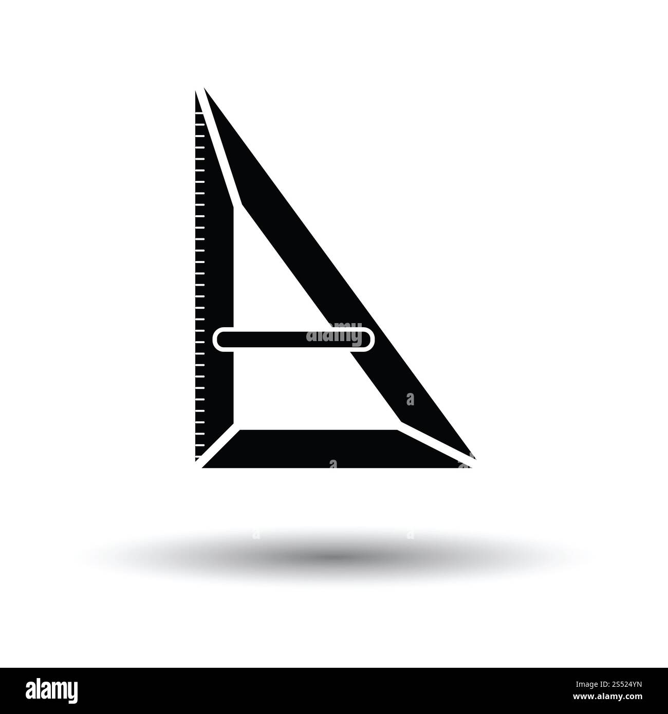 Triangle icon. White background with shadow design. Vector illustration ...