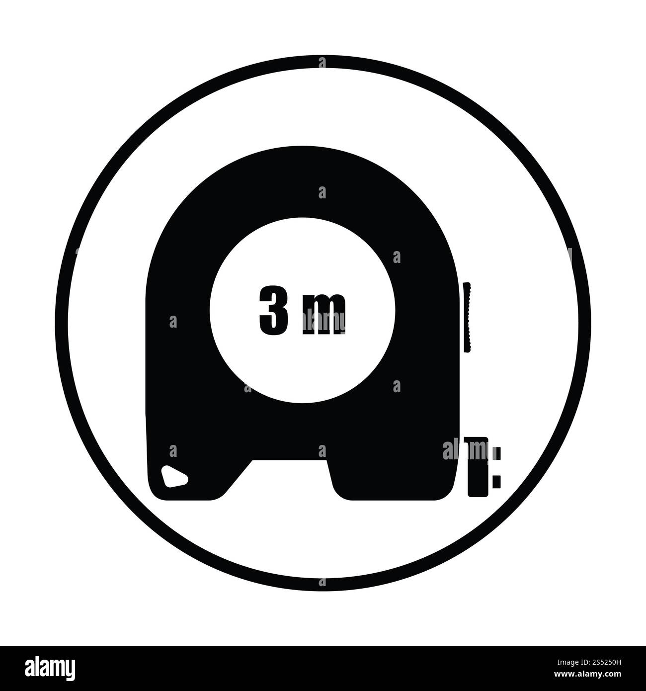 Icon of constriction tape measure. Thin circle design. Vector ...
