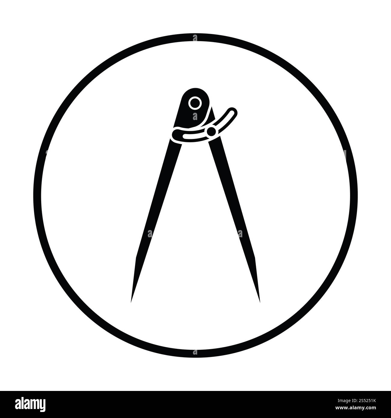 Compasses icon. Thin circle design. Vector illustration Stock Photo - Alamy