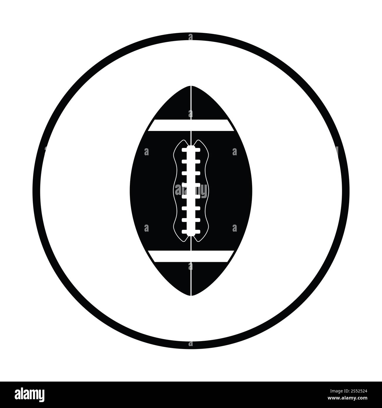 American football icon. Thin circle design. Vector illustration Stock ...