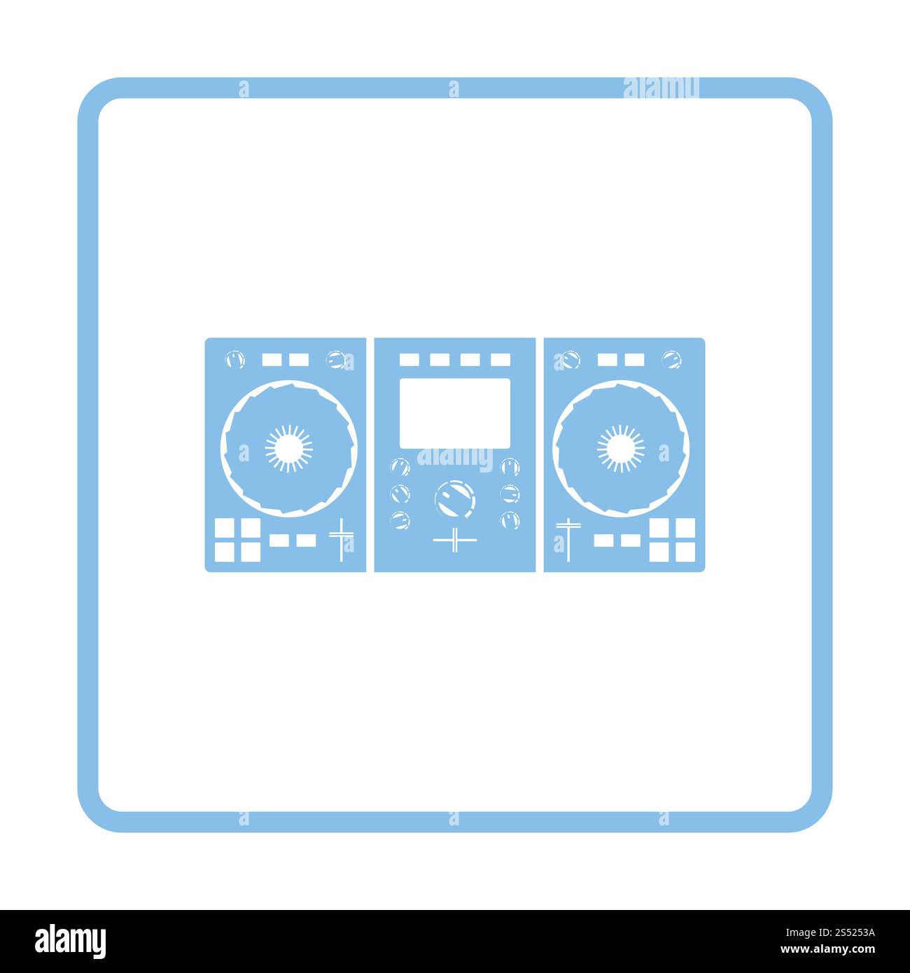 DJ icon. Blue frame design. Vector illustration Stock Photo - Alamy