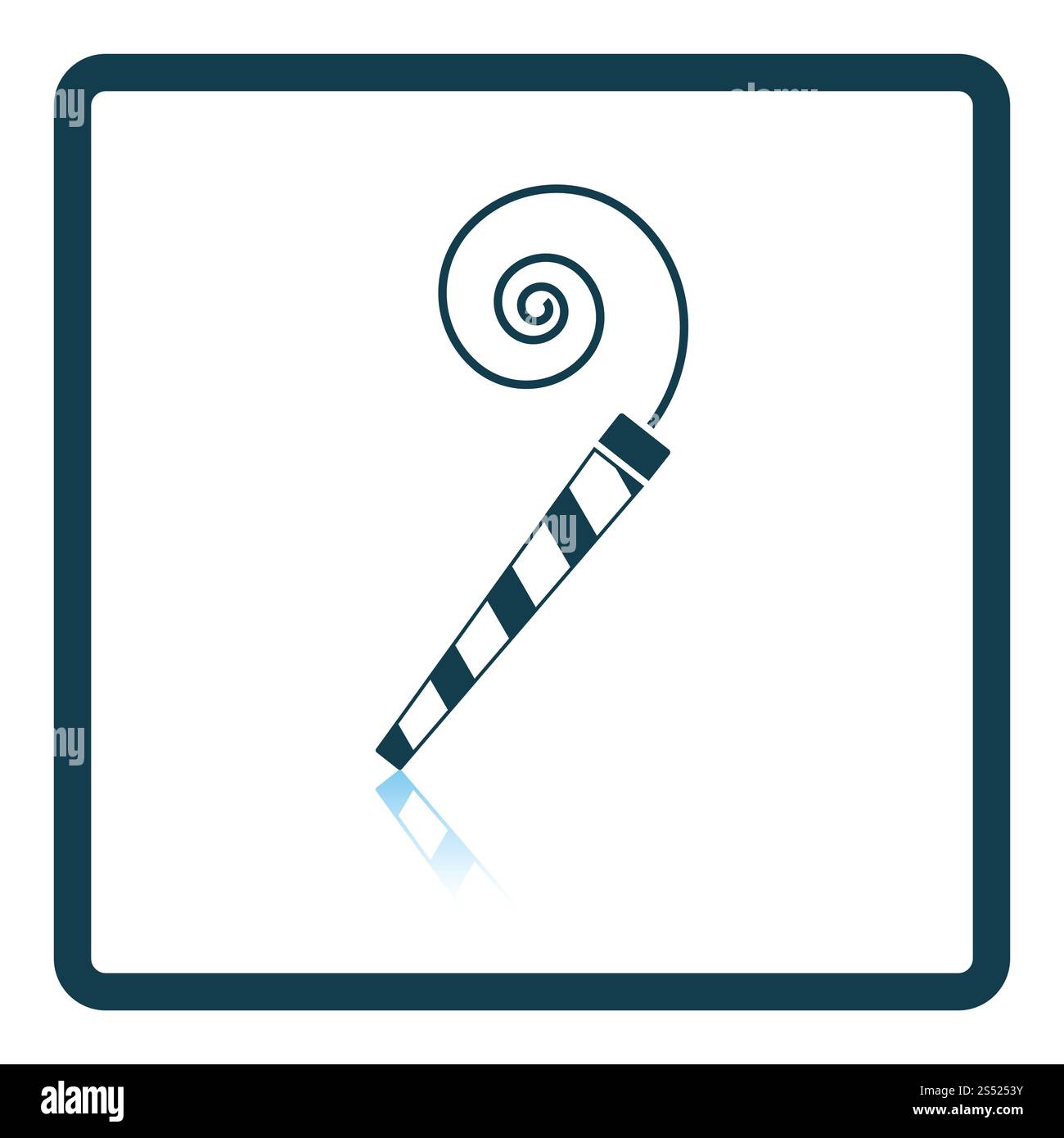 Party whistle icon. Shadow reflection design. Vector illustration Stock ...