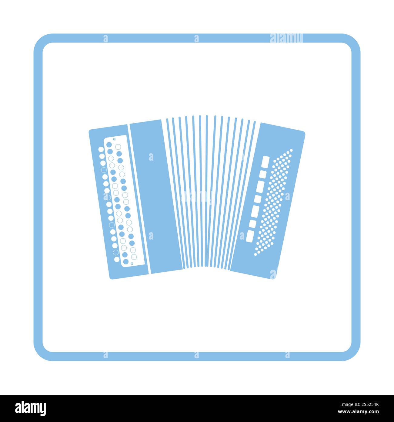 Accordion icon. Blue frame design. Vector illustration Stock Photo - Alamy